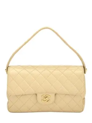Chanel Quilted Lambskin Double Sided Flap Bag - Beige