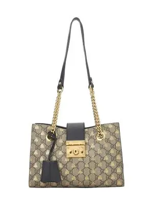 Gucci Original Gg Supreme Bee Padlock Tote - Beige