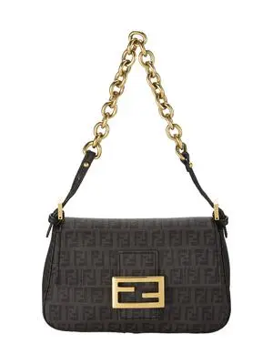 FENDI Fendi Zucchino Canvas Mama Mini Shoulder Bag