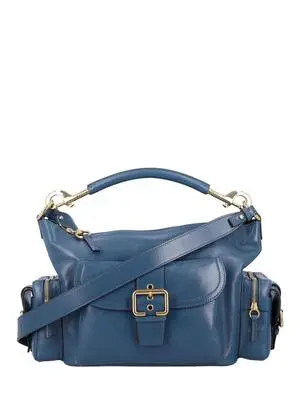 Chloé Chloé Leather Handbag With Buckle Detail Blue