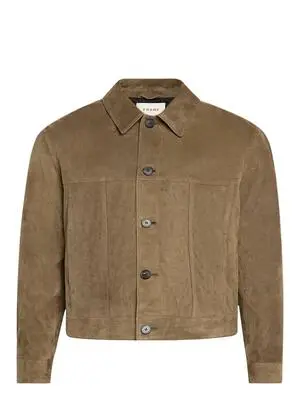 FRAME Suede Trucker Jacket - Green