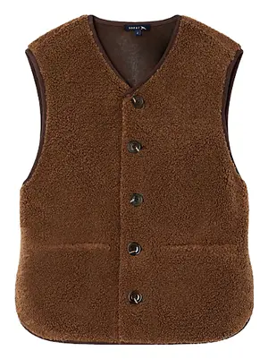 Soeur Fusil Teddy-textured Faux-fur Gilet - Marron