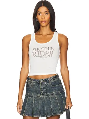 THE LAUNDRY ROOM Shotgun Rider Rib Tank - White