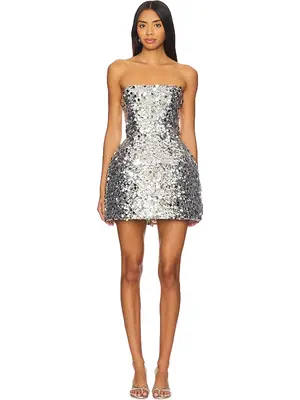 BRONX AND BRONCO Maraya Sequin Mini Dress - Silver