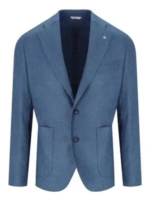 MANUEL RITZ Carta Da Zucchero Single Breasted Jacket - Blue