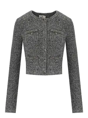 Elisabetta Franchi Salepepe Bouclé Cardigan - Grey