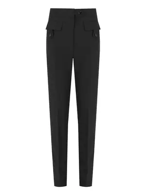 GANNI Twill Trousers With Pockets - Black