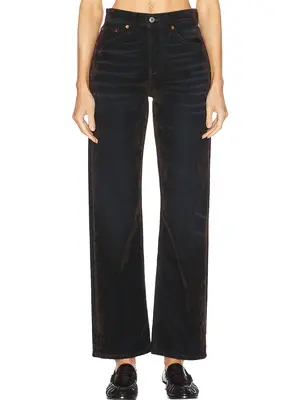 RE/DONE 90s High-rise Loose Jeans - Brown Flocked