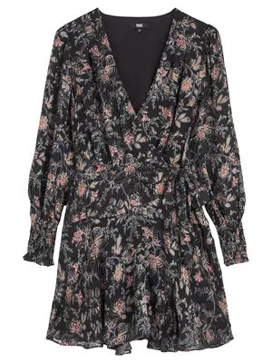 Paige Audriana Floral-applique Mesh Wrap Mini Dress - Multicoloured