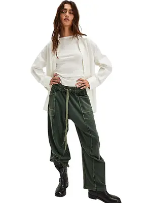 Free People Kaiden Barrel Pants - Never Green Combo
