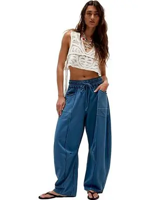 Free People Kaiden Barrel Pants Ocean Blue