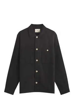 Folk Patch Overshirt - Black Moleskin