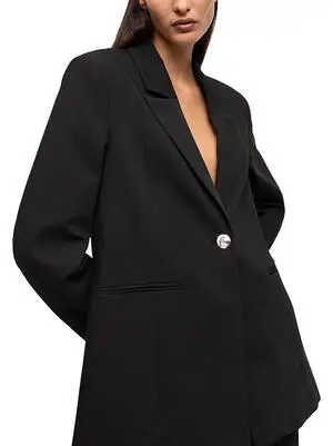 GANNI Twill Blazer - Black