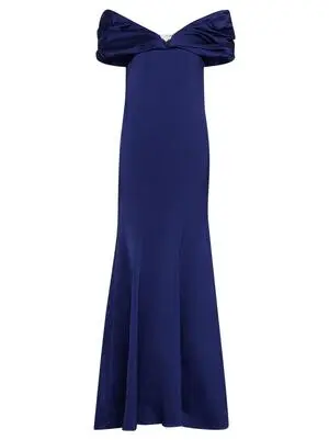 Rickie Freeman For Teri Jon Off-shoulder Gown - Sapphire