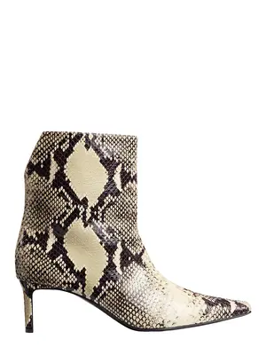 Khaite Ona Python-embossed Ankle Boots - Natural
