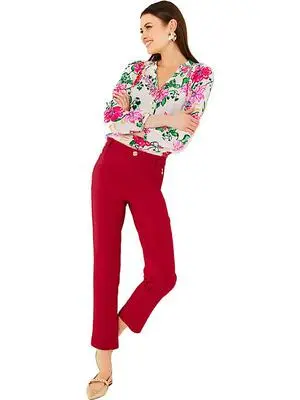 LILLY PULITZER 29' Ana High Rise Pant Malbec Red