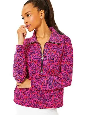 LILLY PULITZER UPF 50+ Eleni Pullover Passion Fruit Pink Star Searching