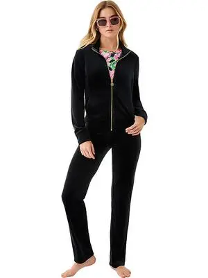 LILLY PULITZER Dorsey Velour Pant Noir