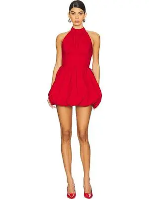 Majorelle Halterneck Mini Dress - Red