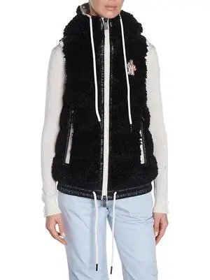 Moncler Faux Fur Vest - Black