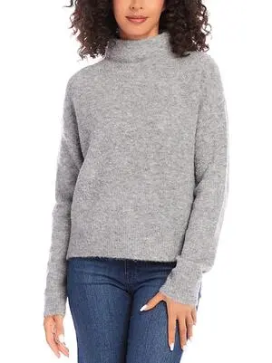 Karen Kane Mock Neck Boucle Sweater Gray