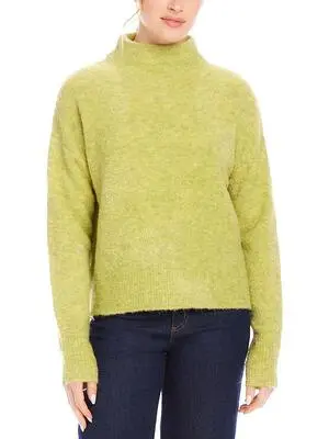 Karen Kane Mock Neck Boucle Sweater Moss
