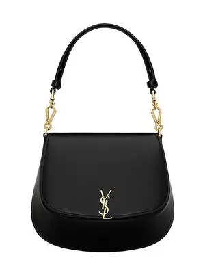 Saint Laurent Voltaire Top Handle Shoulder Bag - Black Lambskin/gold