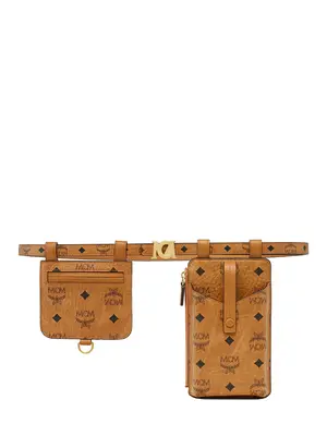 Mcm MCM Visetos Pouch Belt Cognac