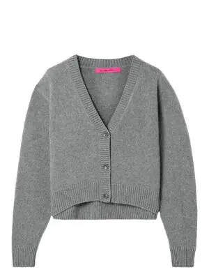 THE ELDER STATESMAN Cashmere Cropped Cardigan - Gray