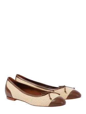 MANOLO BLAHNIK Capbl Raffia Ballet Flats
