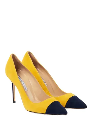 Manolo Blahnik Capcour 105 Suede Pumps - Yellow