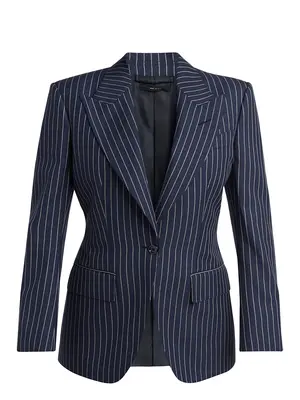 TOM FORD Pinstripe One-button Wool Blazer - Combo Navy