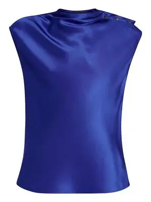 Giorgio Armani Double Silk Satin Blouse - Blue