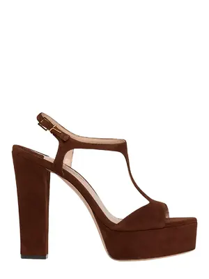 TOM FORD TOM FORD Suede Platform T-Strap Sandals