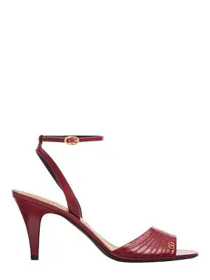 Valentino Garavani Ladycrush Leather Ankle-Strap Sandals Classic Red