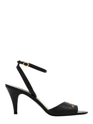 Valentino Garavani Ladycrush Leather Ankle-Strap Sandals Nero