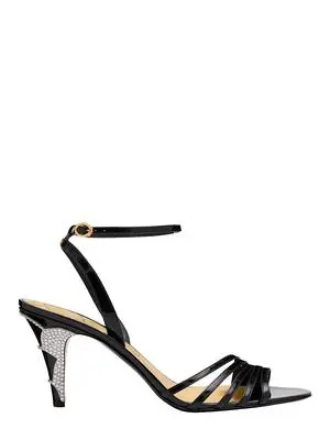 Valentino Garavani Ladycrush Leather Ankle-Strap Sandals Nero/silver
