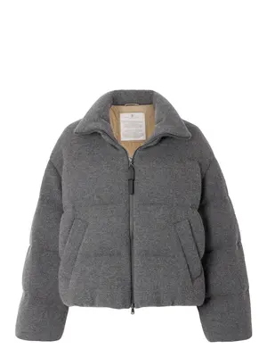 Brunello Cucinelli Padded Ribbed-cashmere Jacket - Gray
