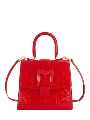 Mac Duggal Crocodile-effect Handbag - Cherry