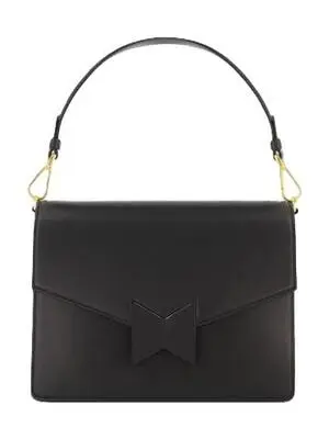 Mac Duggal Mac Duggal Leather Shoulder Bag Black