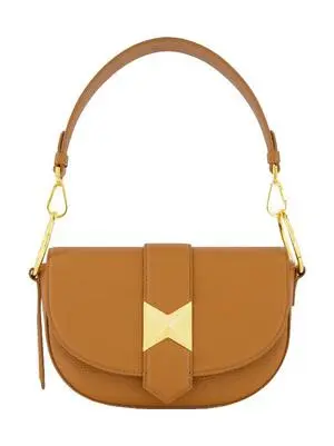 Mac Duggal Mac Duggal Grain Leather Saddle Bag Toffee