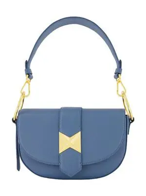 Mac Duggal Mac Duggal Grain Leather Saddle Bag Twilight