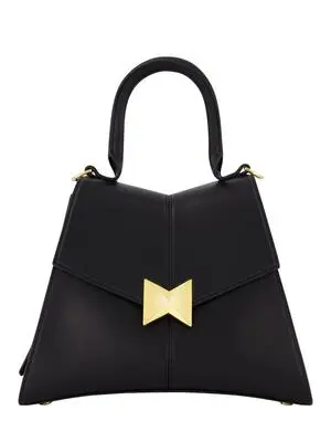 Mac Duggal Mac Duggal Angular Leather Handbag Black