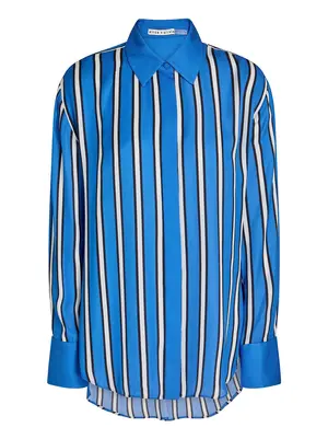Alice + Olivia Dimitra Striped Shirt - Azure