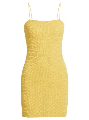 Alice + Olivia Fifi Embellished Tulle Mini Dress - Yellow