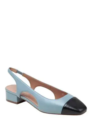 Linea Paolo Charley Slingback Pump - Dusty Blue/ Black