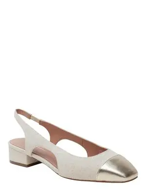 Linea Paolo Charley Slingback Pump - Natural/ Gold/ Gold