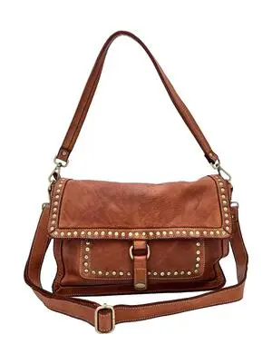 BOLSA NOVA Emily Studded Shoulder Bag - Cognac