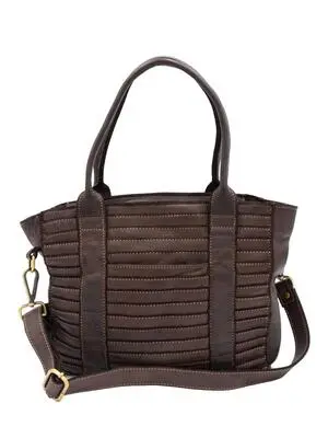 BOLSA NOVA Milan Italian Leather Tote - Chocolate