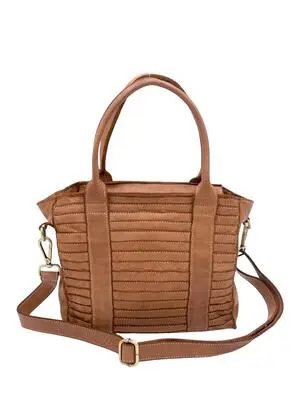 BOLSA NOVA Milan Italian Leather Tote - Cognac